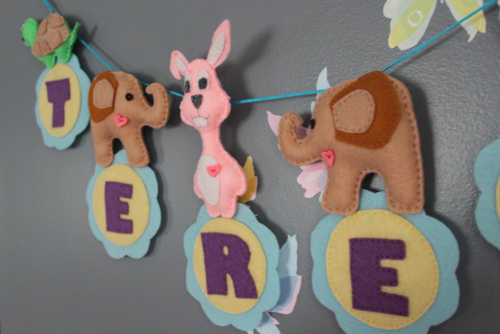 Felt Personalized Animal Name Banner - 6 Letters - For U.s & Canada on ...