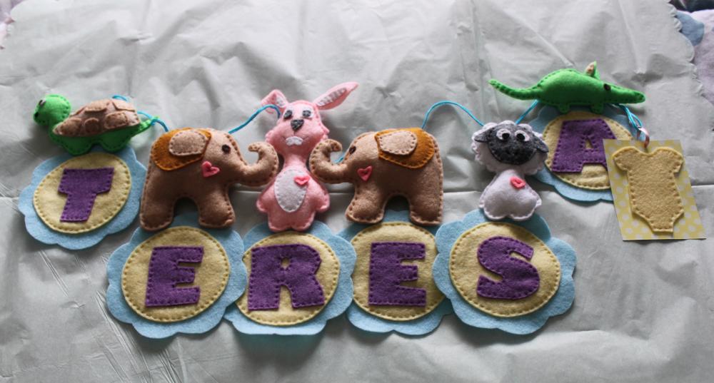 Felt Personalized Animal Name Banner - 6 Letters - For U.s & Canada on ...