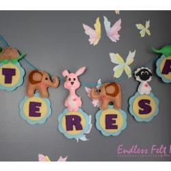 Felt Personalized Animal Name Banner - 6 Letters - For U.s & Canada on ...